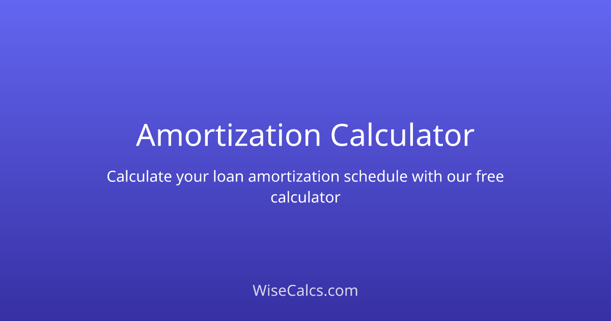 Amortization Calculator - Loan Repayment Schedule