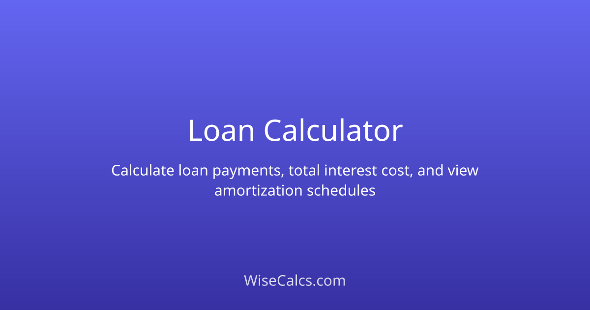 Loan Calculator - Payments & Amortization