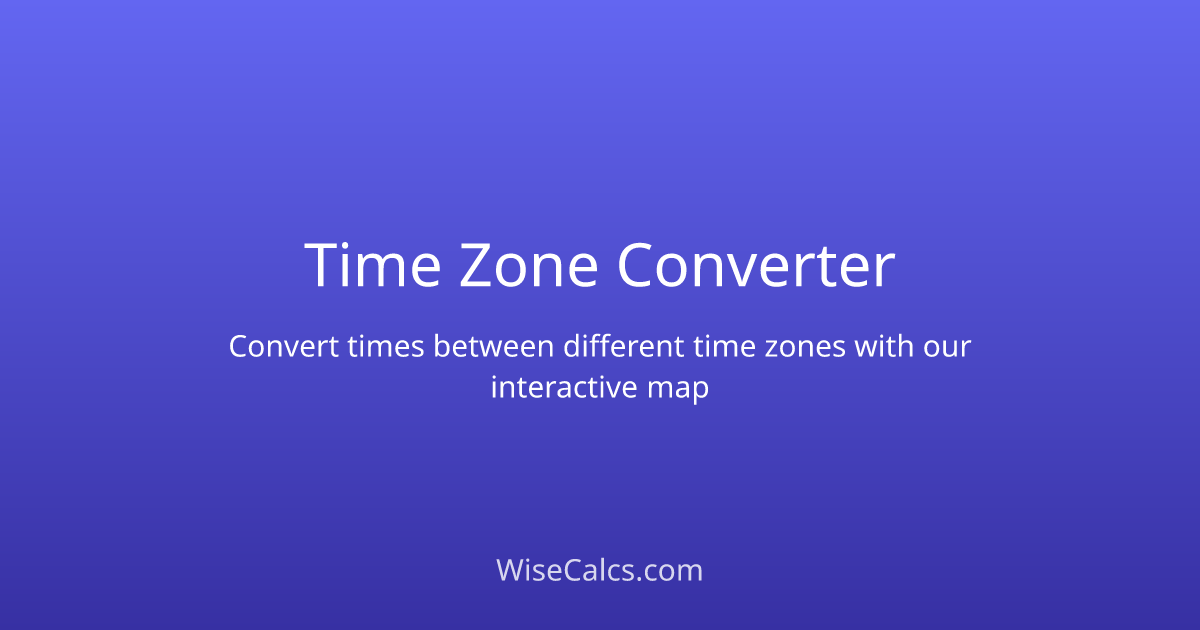 Time Zone Converter - Global Time Tool