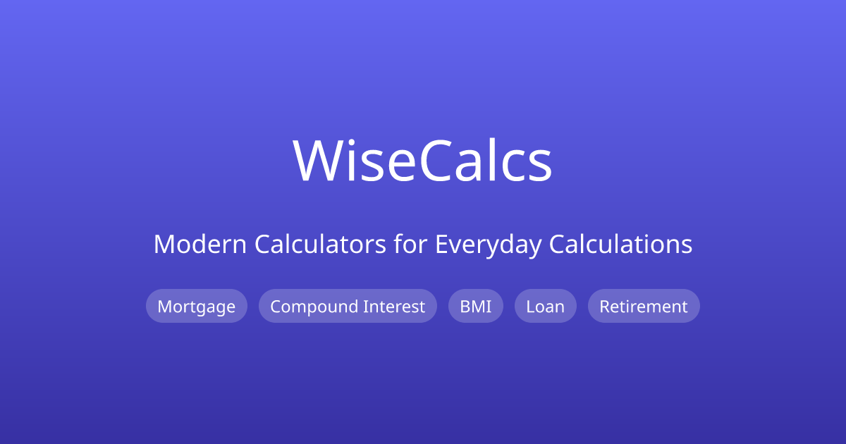 WiseCalcs - Modern Calculators for Everyday Calculations